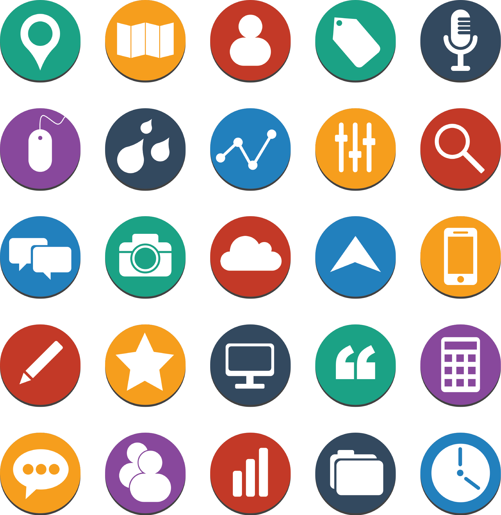 Flat Shadow Icons By PowerPoint Icons